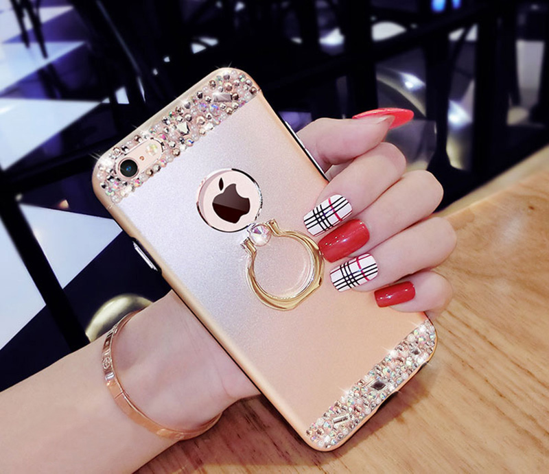 Rose Gold iPhone 8 7 6 And Plus Diamond Metal Protective Cases Covers ...