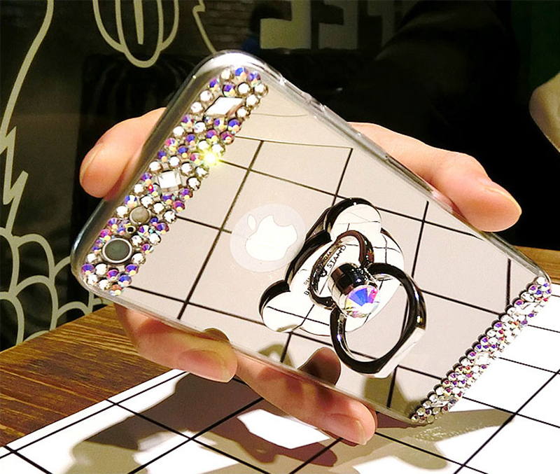 Diamond iPhone 8 7 6 6S SE Plus Cases Covers With Bear Ring IPS711 ...