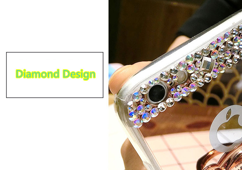 Diamond iPhone 8 7 6 6S SE Plus Cases Covers With Bear Ring IPS711 ...