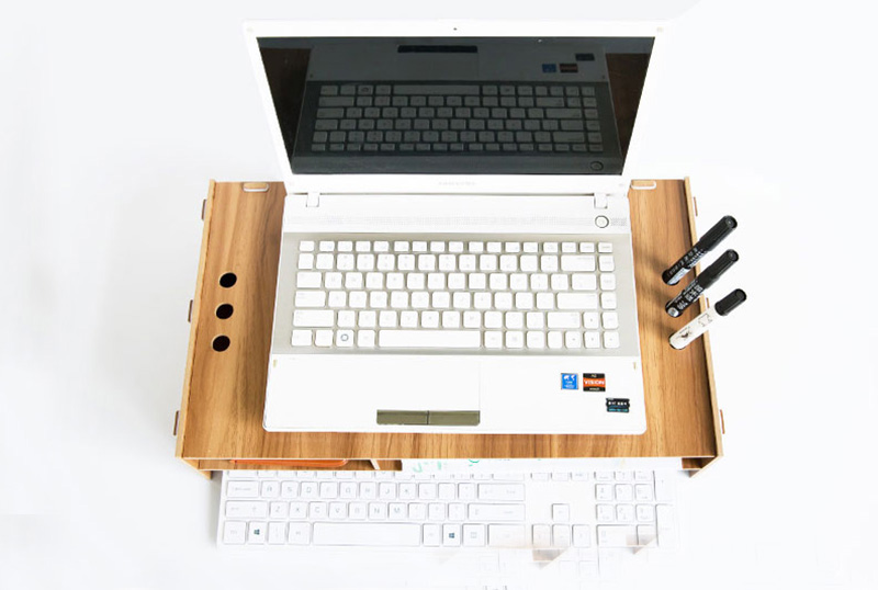 Notebook Increase Height Wood Stand Office Desk Storage Box MDO02 ...
