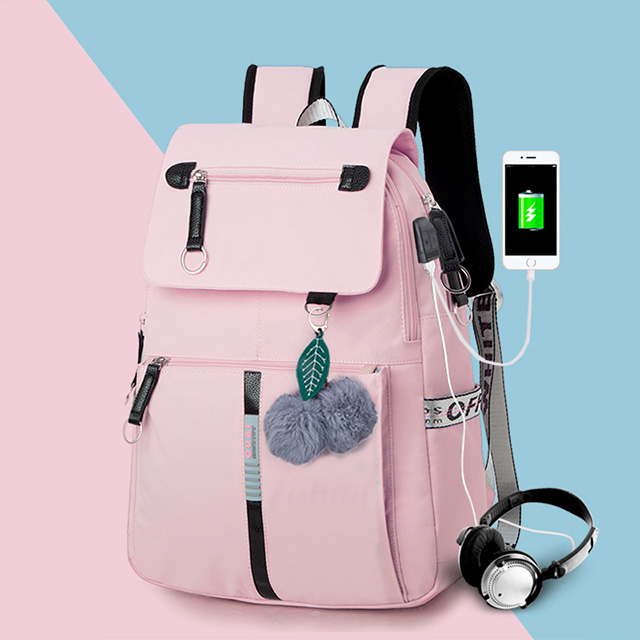 Fashion School Bag Backpack For Girl With Headset And Charging ...